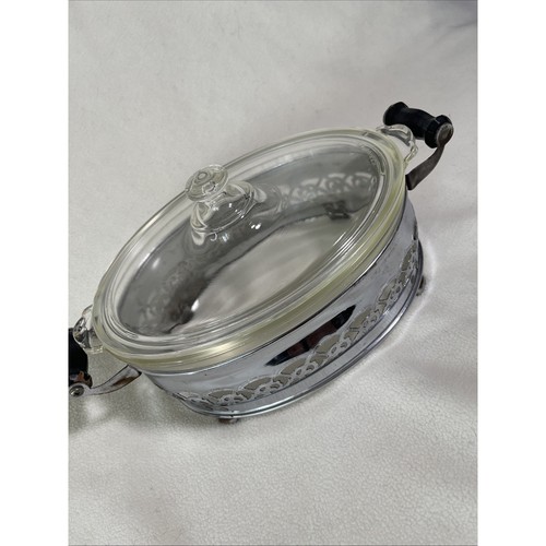 Vintage Antique Pyrex Floral Etched Clear Oval Casserole Baking Dish ...