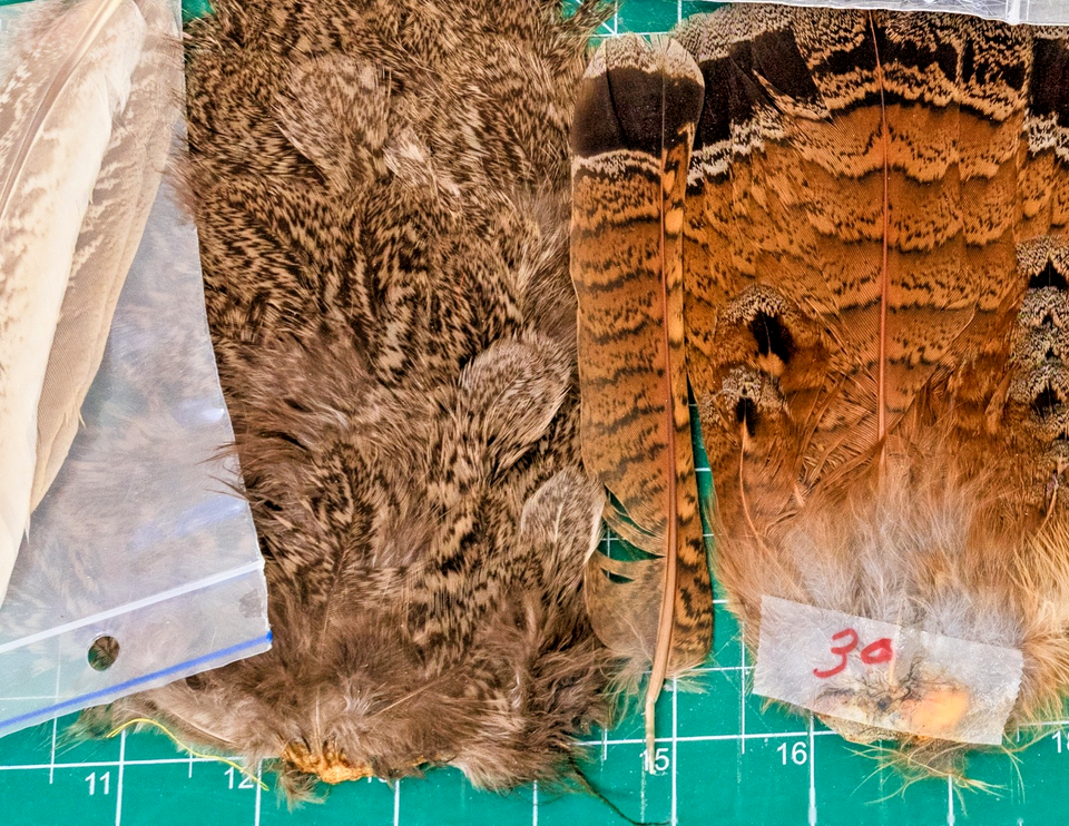 lot fly tying materials: partridge, peacock eye, crystal flash ...