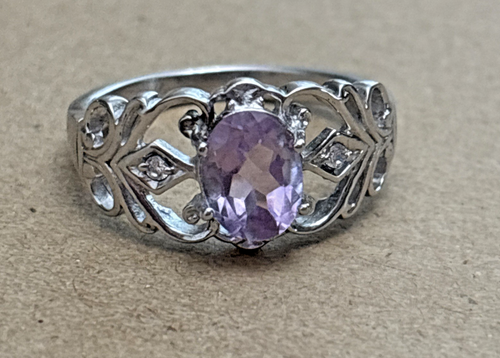 RJ 925 STERLING SILVER AND AMETHYST RING - SIZE 8 | eBay