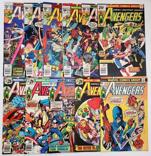 AVENGERS 145 146 147 148 149 150 156 158 159 160 169 Run of 11 Marvel 1976-8 lot | eBay