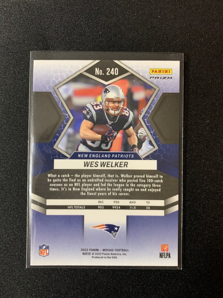 2022 Mosaic Sparkle Pack Wes Welker Red Prizm New England Patriots #240 ...
