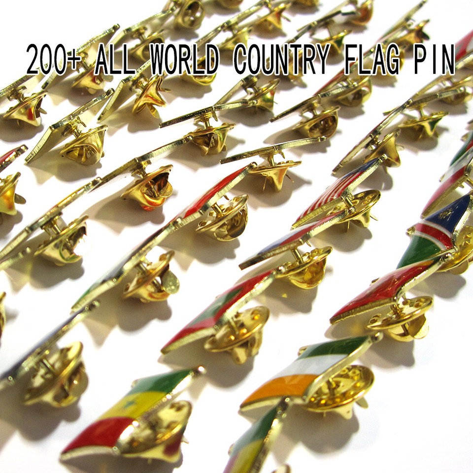 200+ PATRIOTIC COUNTRY National Country Flag Lapel Pin Badge Brooches ...