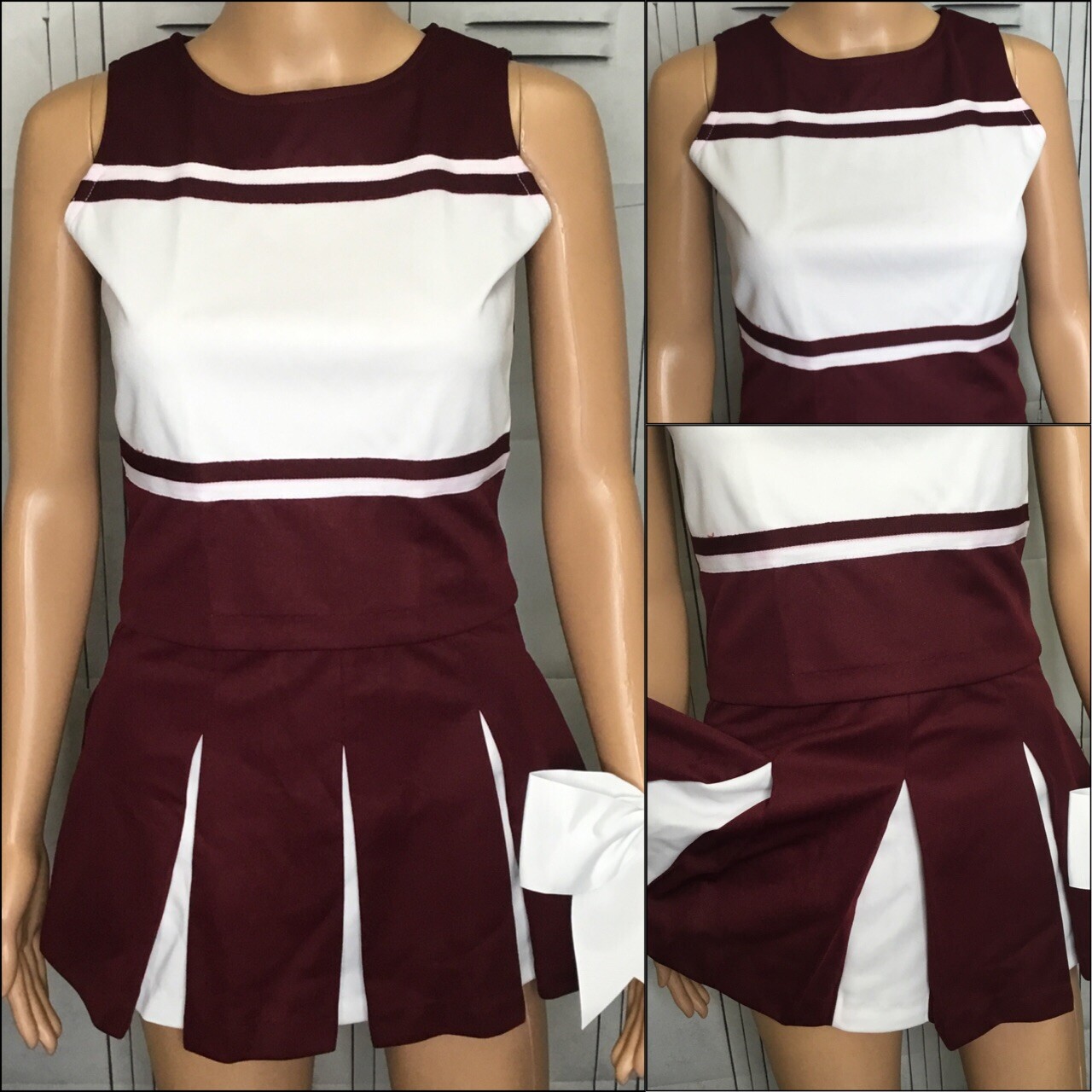 Cheerleading Uniform Maroon Girls 9-10 Cheaper Team Alternative Add ...