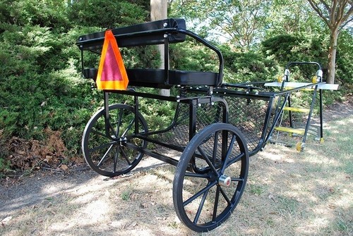 EZ Entry Horse Cart-Pony Size 55"/60" Straight Shafts w/24" Solid ...