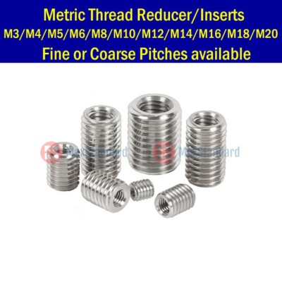 M5 M6 M8 M10 M12 M14 M16 M18 Male Female Thread Reducer Fitting Inserts ...
