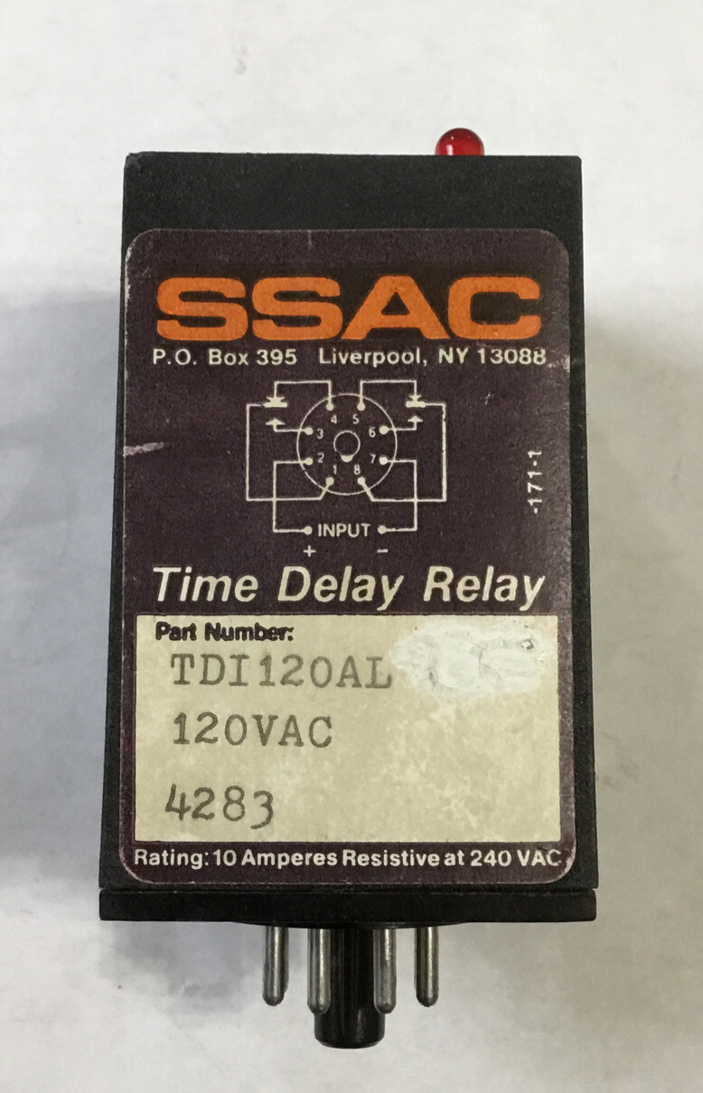 SSAC TDI 120AL Time Delay Interval Relay, 1-1023s Range, DPDT/NO-NC ...