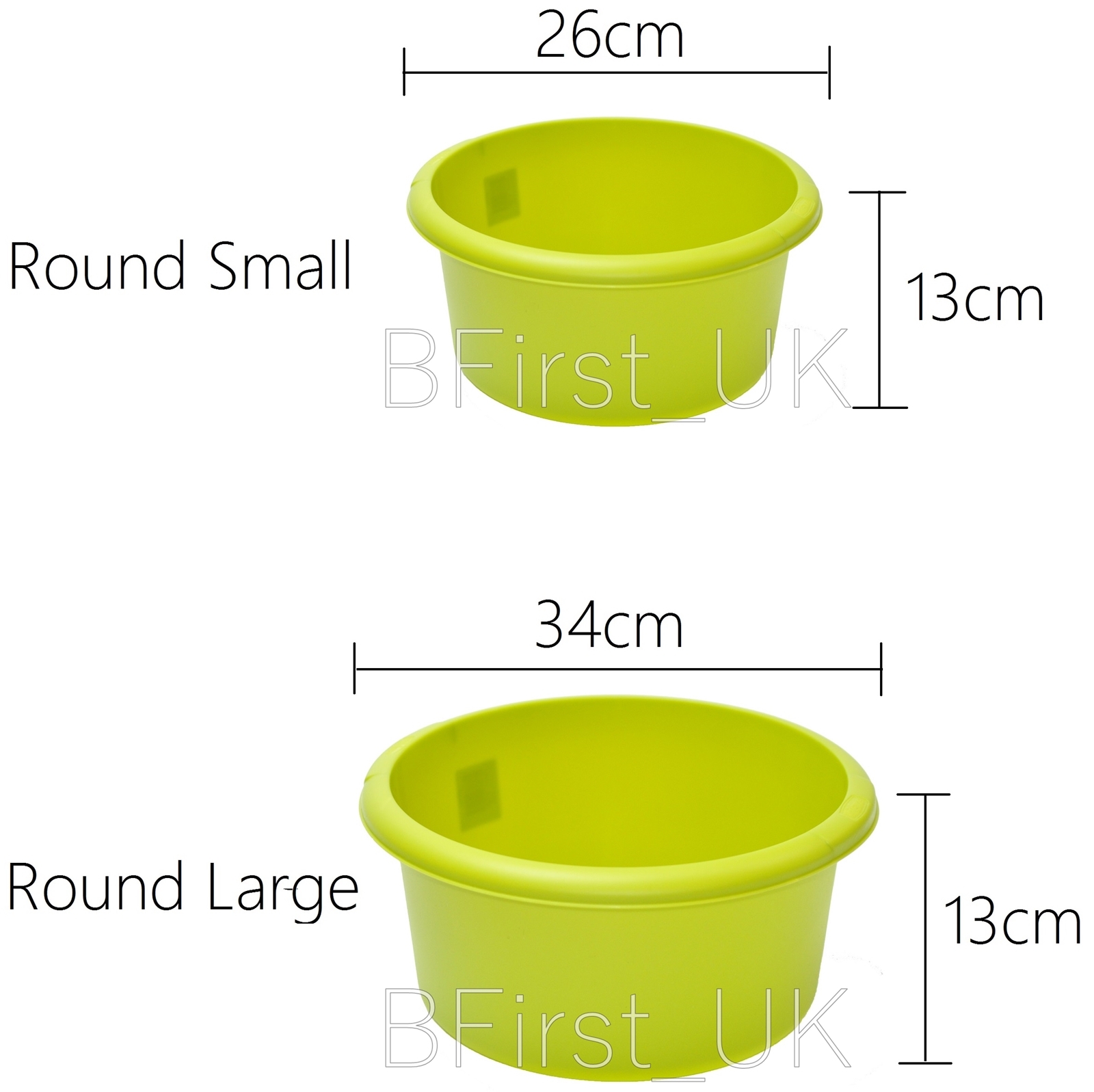 Plastic Small & Large Round / Rectangular Washing Up Bowl Basin Sink ...