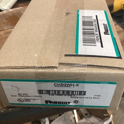 Box Of 50 CHB2WH-X Panduit 1/2 Blank Insert White -new | eBay