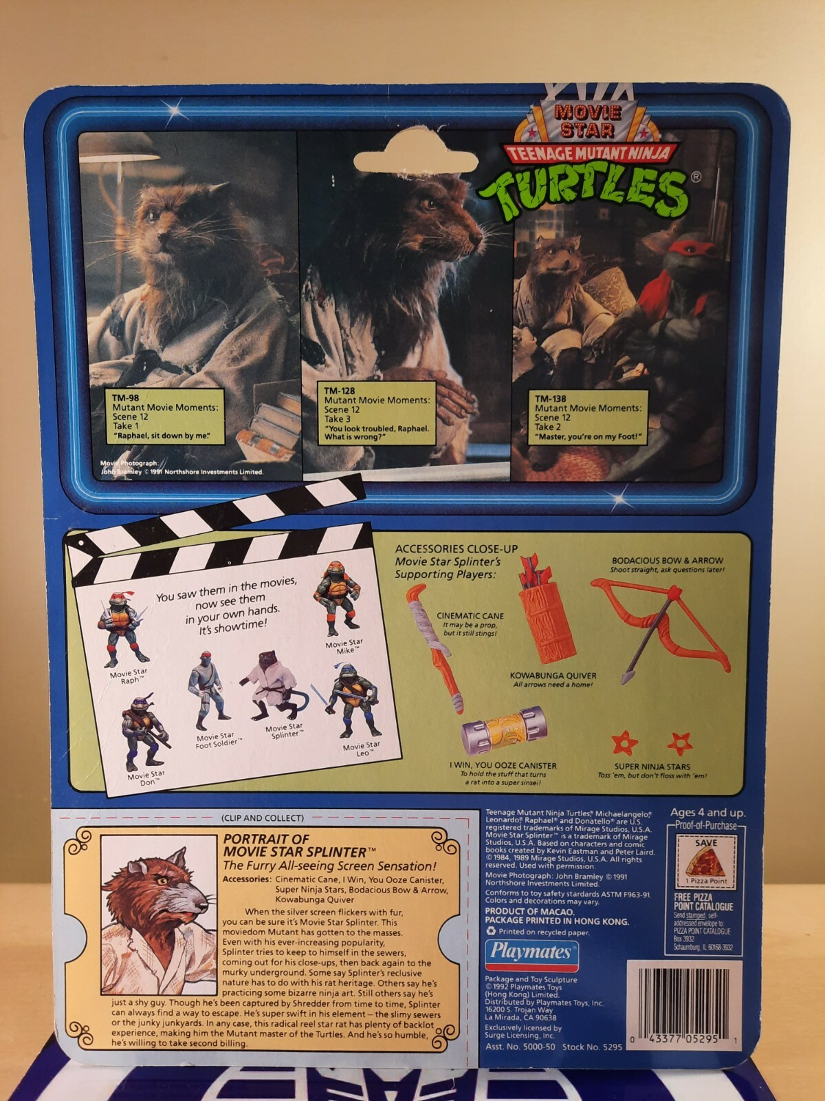 TMNT MOVIE STAR SPLINTER FULL FILE CARD 1992 TEENAGE NINJA TURTLES | eBay