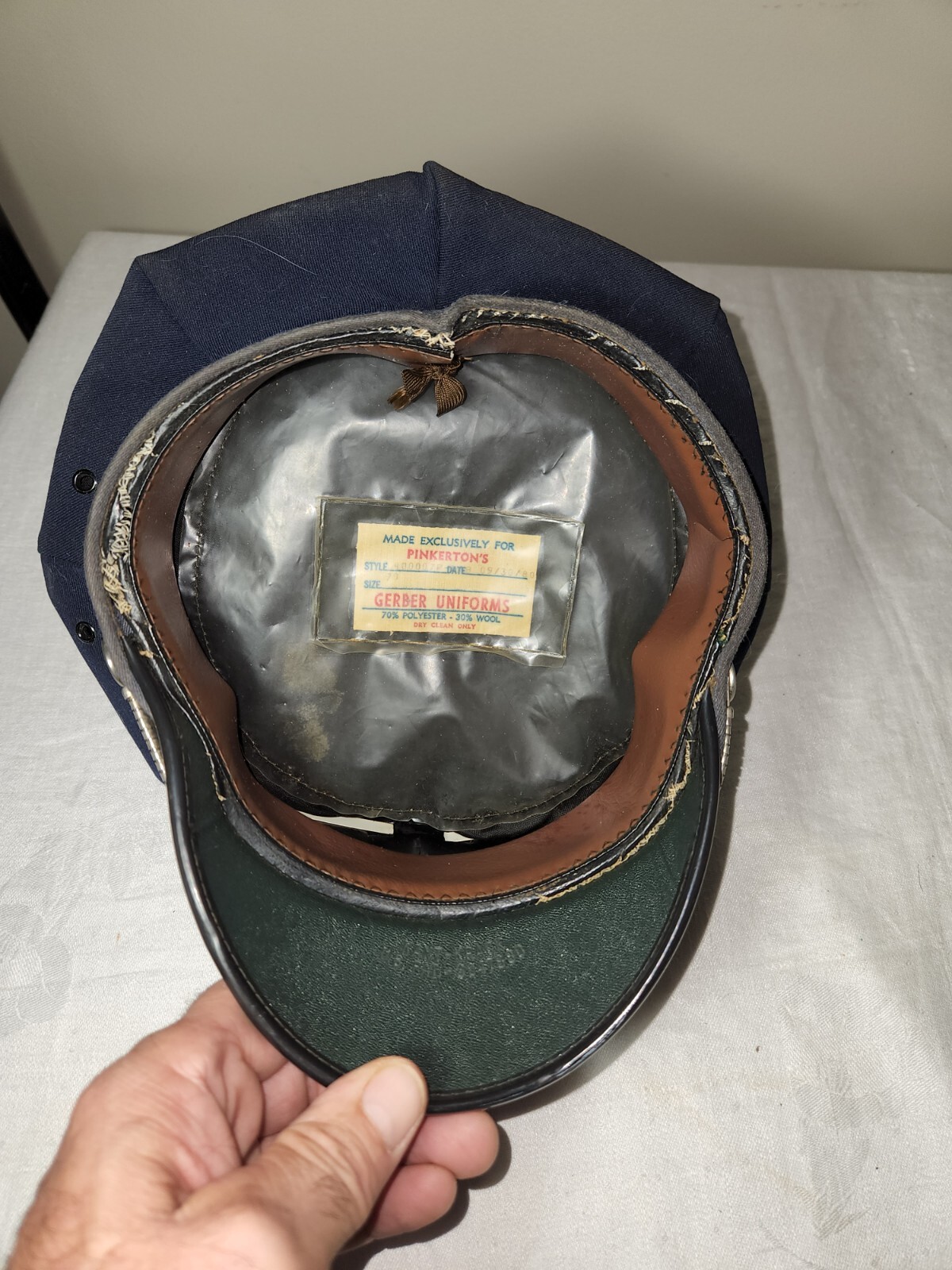 Vintage 1980 Pinkerton's Security Guard Blue Visor Cap Hat by Gerber ...