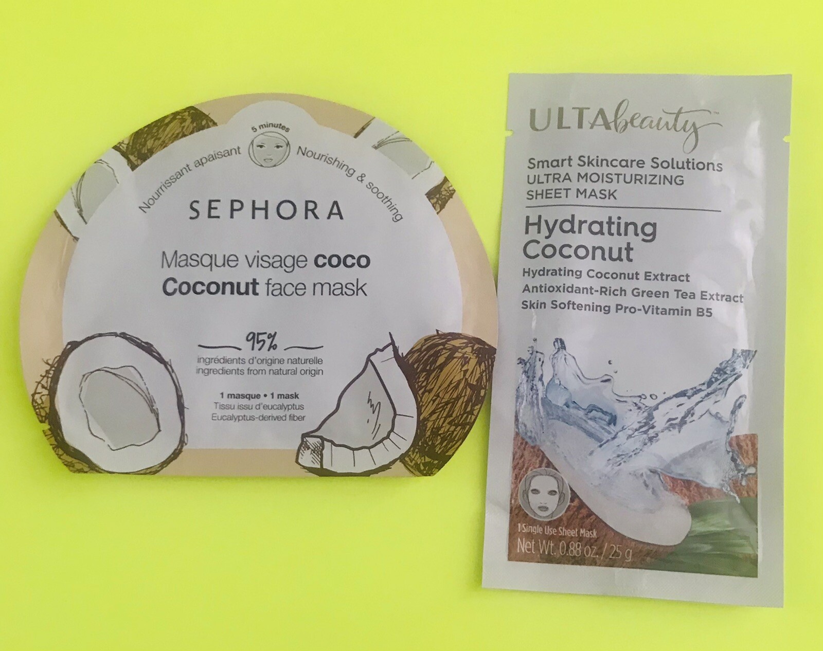 Lot of 2 ULTA Hydrating Coconut Sheet Mask .88oz/25g Full Size, SEALED ...