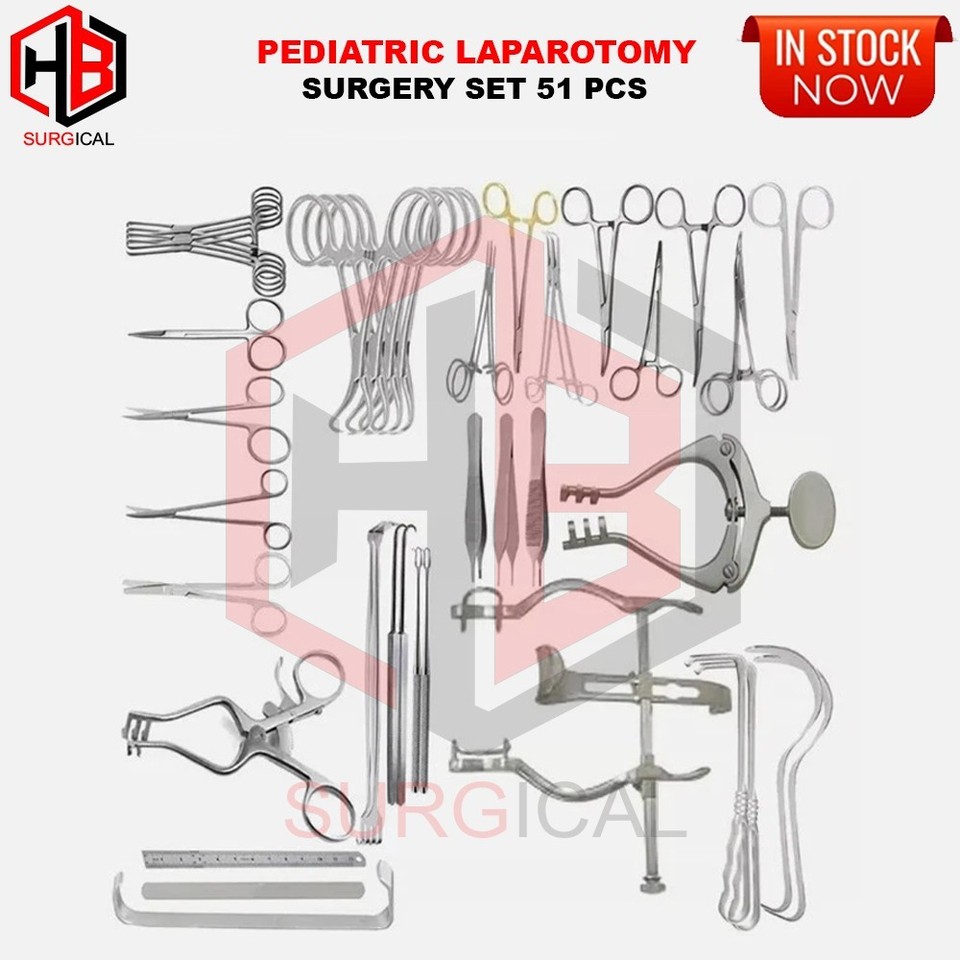 Pediatric Laparotomy Surgery Set 51 Pcs Medical Surgical Instruments ...