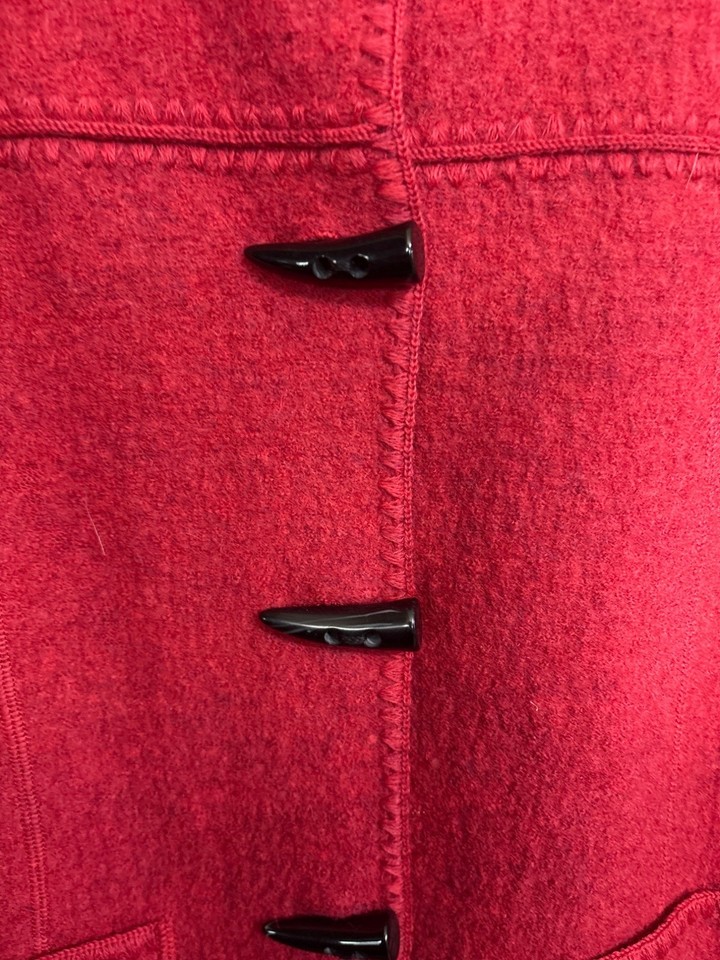 Ruby Rd. Petite Small Red Wool Vest With Toggle Buttons | eBay
