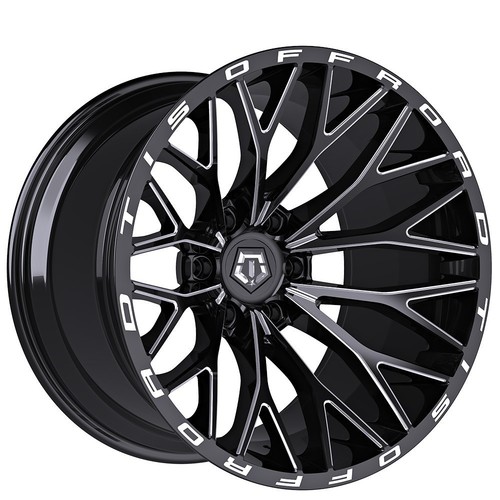 26x12" TIS Wheels 566BM Gloss Black Milled Off-Road Rims (4 pcs) (A03 ...