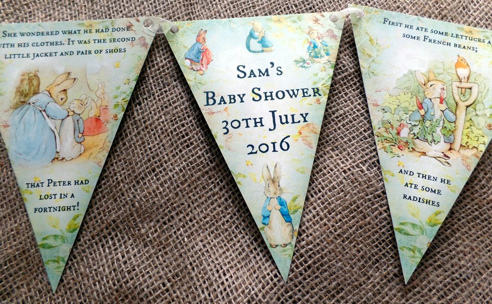 3m Personalised Rabbits and Woodland Characters Bunting/Banner for Any ...
