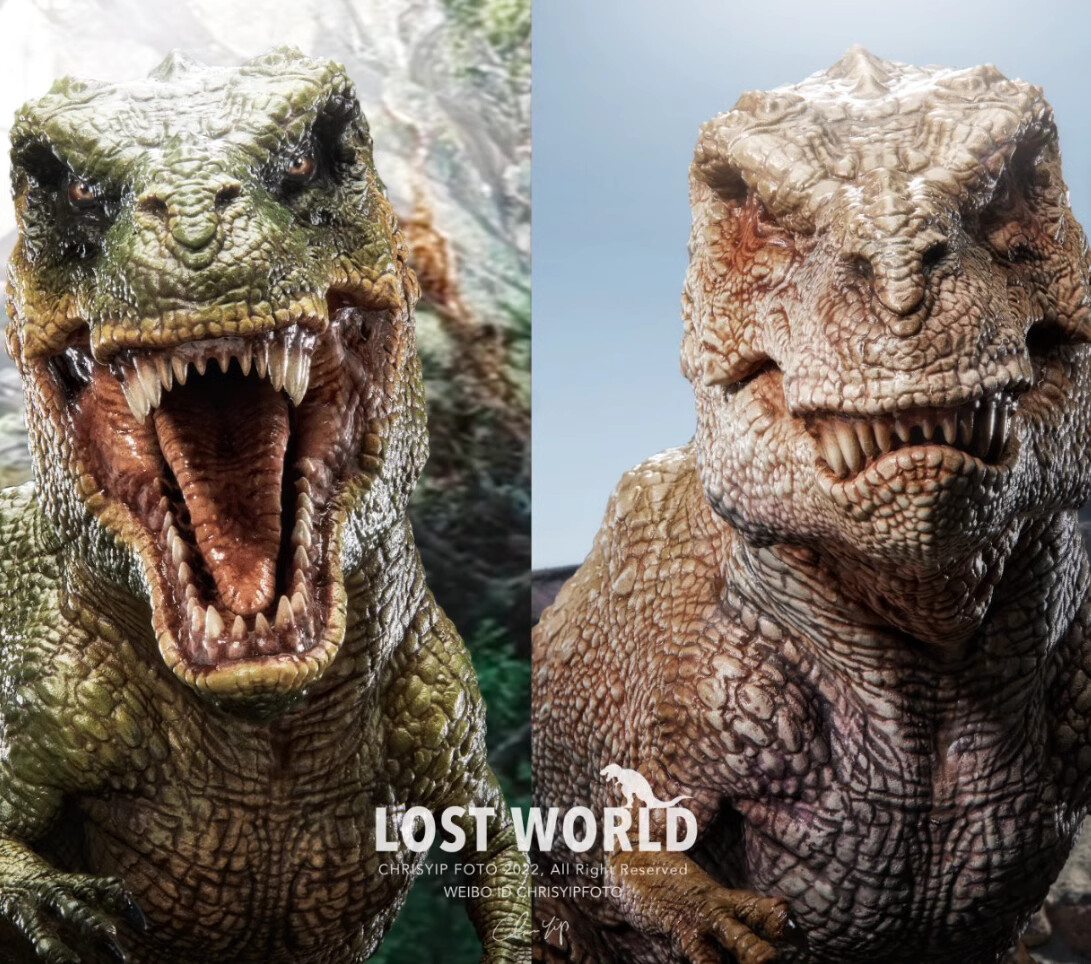 W-dragon Tyrannosaurus Dinosaur Model Statue Action Figure Resin ...