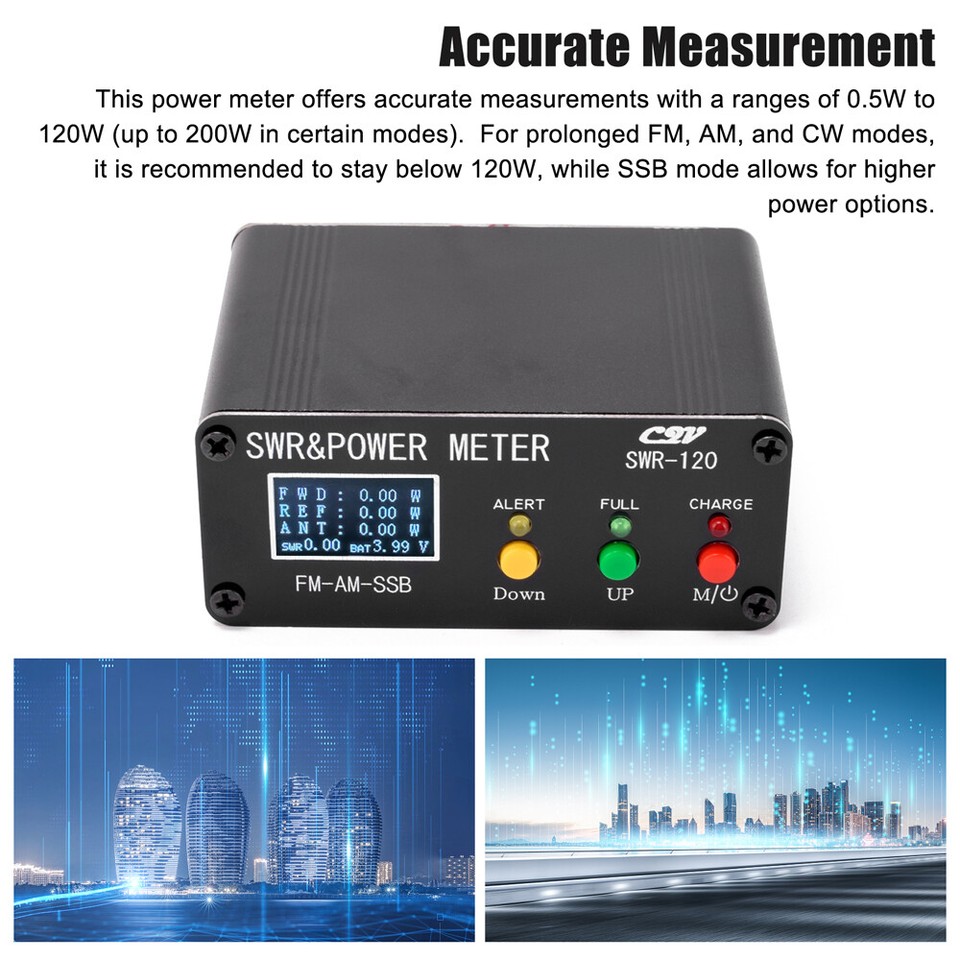 120W SWR Digital Power Standing Wave Meter 1.8-54MHz Shortwave Meter ...