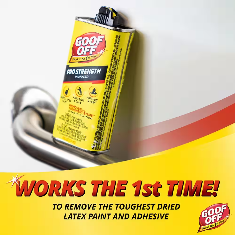 Goof Off Professional Strength Latex Paint and Adhesive Remover, 6 fl ...