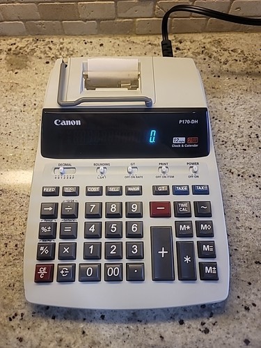 Canon P170-DH Electronic Desk Calculator 12 Digit Printing Receipt Tax ...