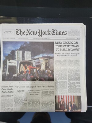 THE NEW YORK TIMES Newspaper February 8, 2023 Unread NYT | eBay