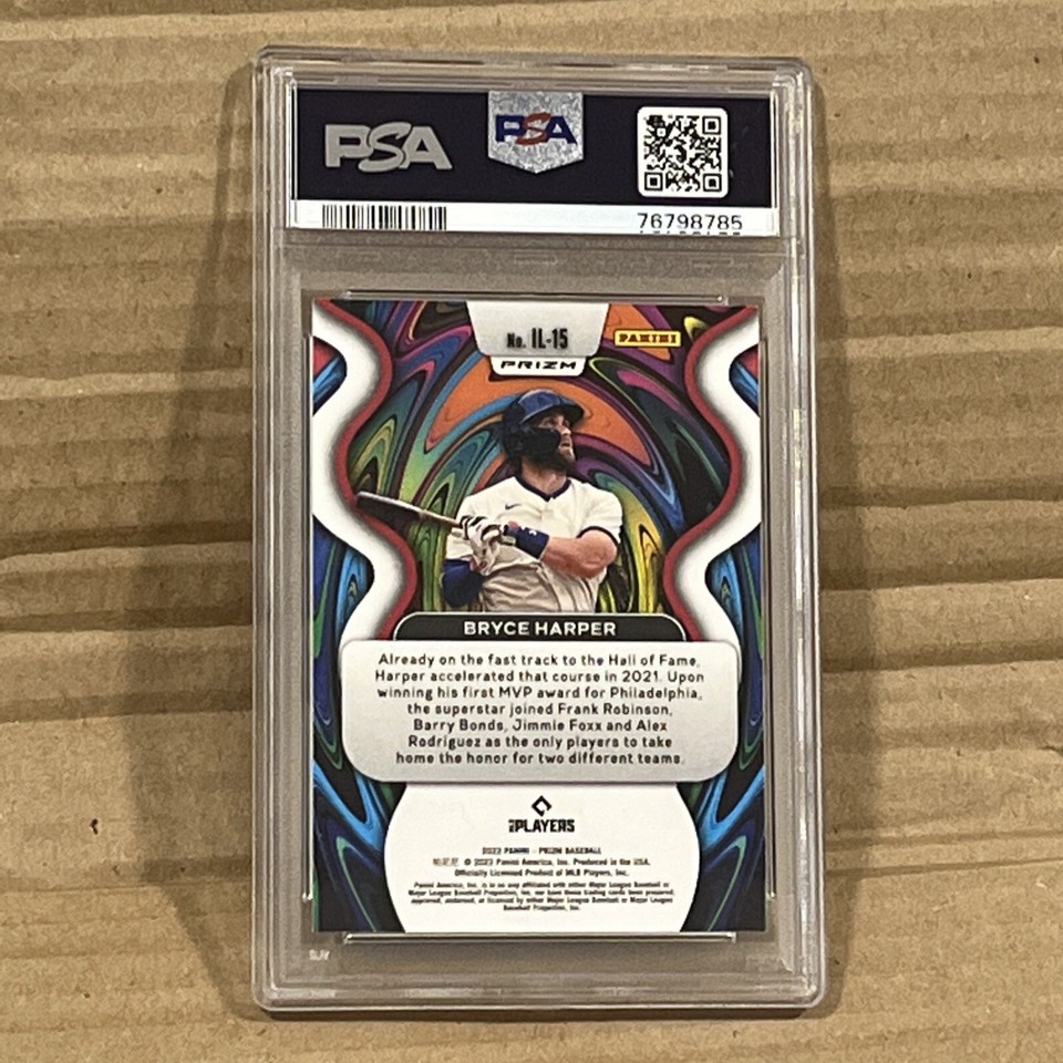 2022 Panini Prizm Bryce Harper Illumination White Wave Prizm PSA GEM ...