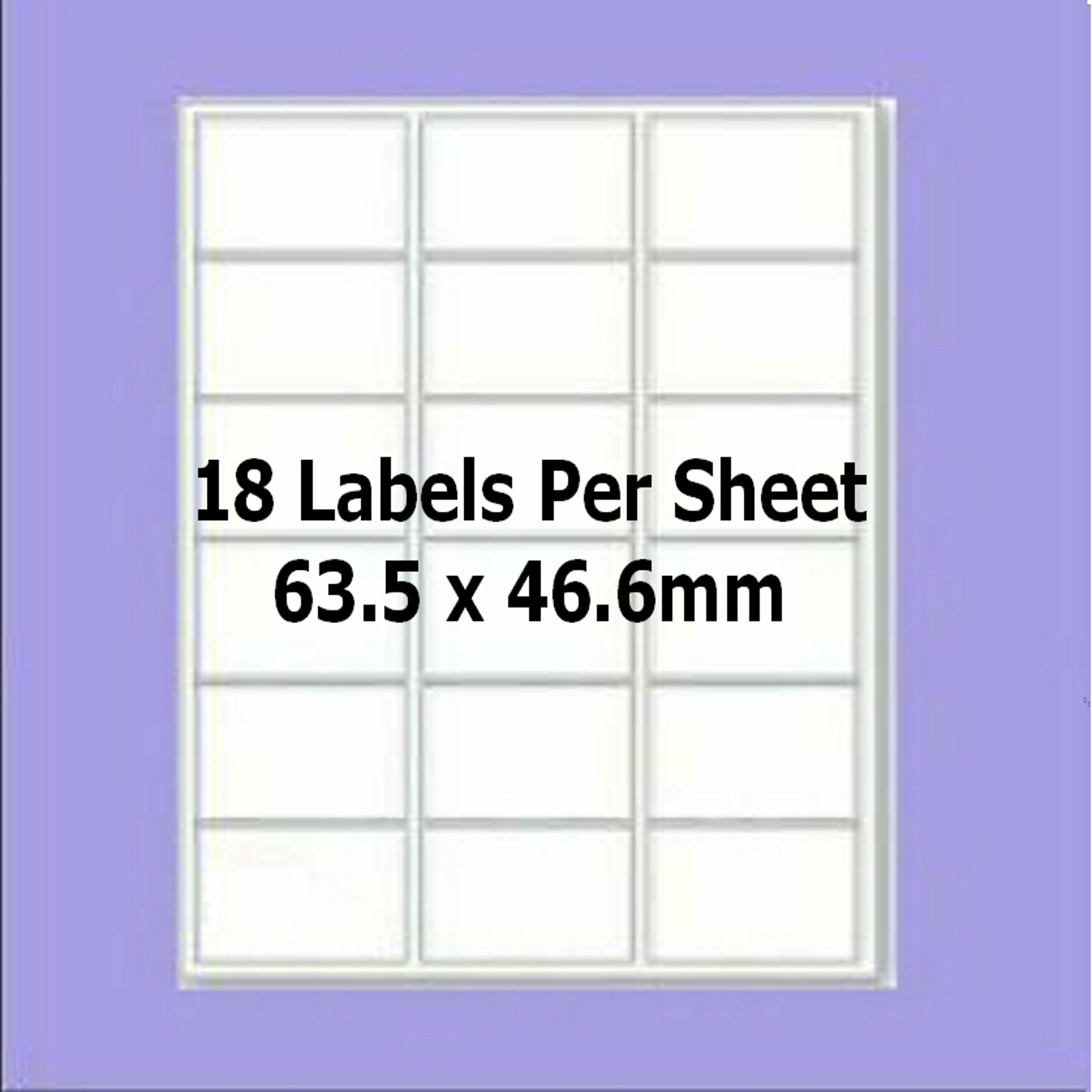 20 Sheets Labels ~ 18 Labels Per A4 Sheet ~ L7161 Compatible ~ 63.5mm x ...
