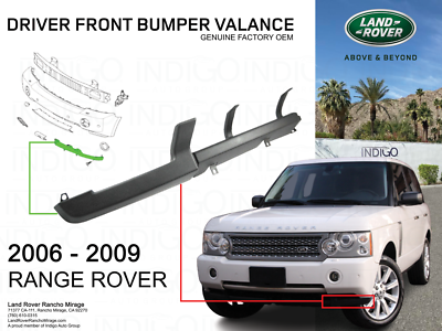 OEM LAND ROVER FRONT BUMPER LOWER SPOILER VALANCE LEFT RANGE 06-09 ...