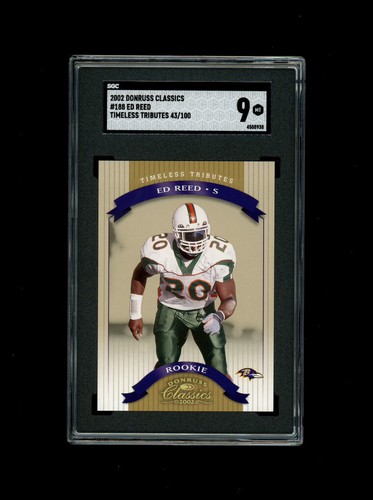 VERY RARE 2002 Classics GOLD SP ROOKIE ED REED /100 RC! SGC 9 MINT ...
