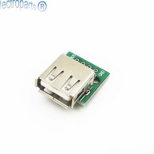 USB Female Port Connector Breakout Board 5V Power 2.54mm Header for ...