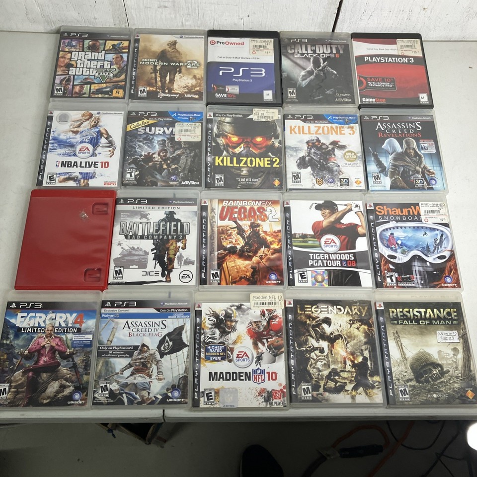 Sony PlayStation 3 Slim PS3 CECH-3001A Console Bundle 20 Games ...