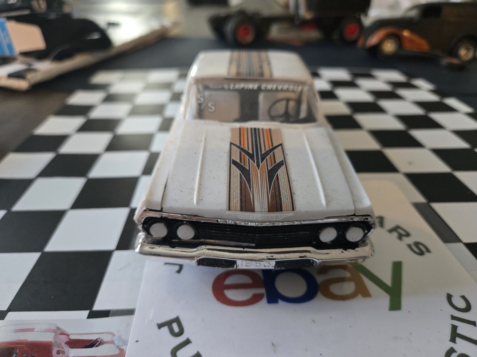 BUILT MODEL CAR VINTAGE AMT 63 IMPALA UNPAINTED OLDER BUILT PIECE BENT ...