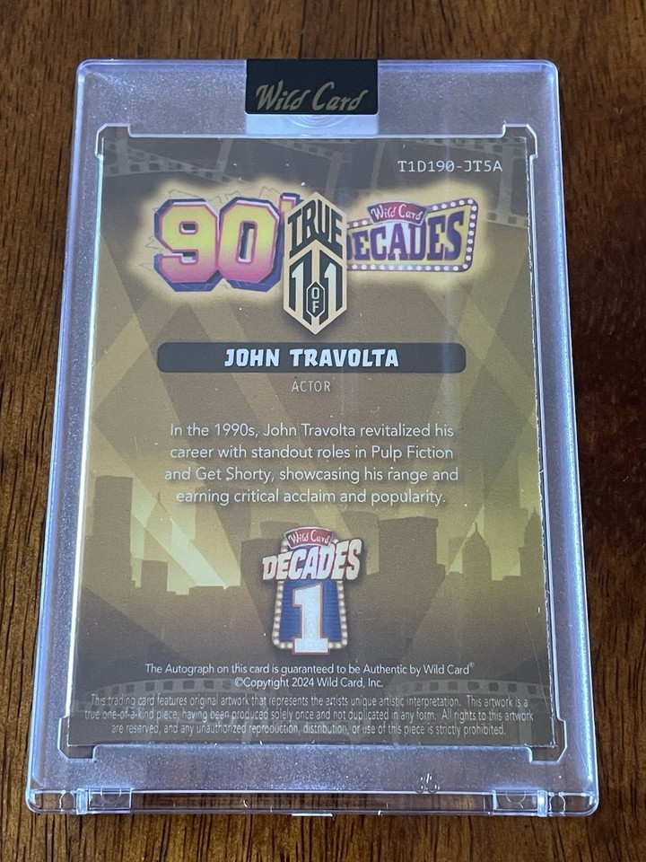 2024 Wild Card Decades 90's John Travolta True 1/1 Auto Pulp Fiction ...