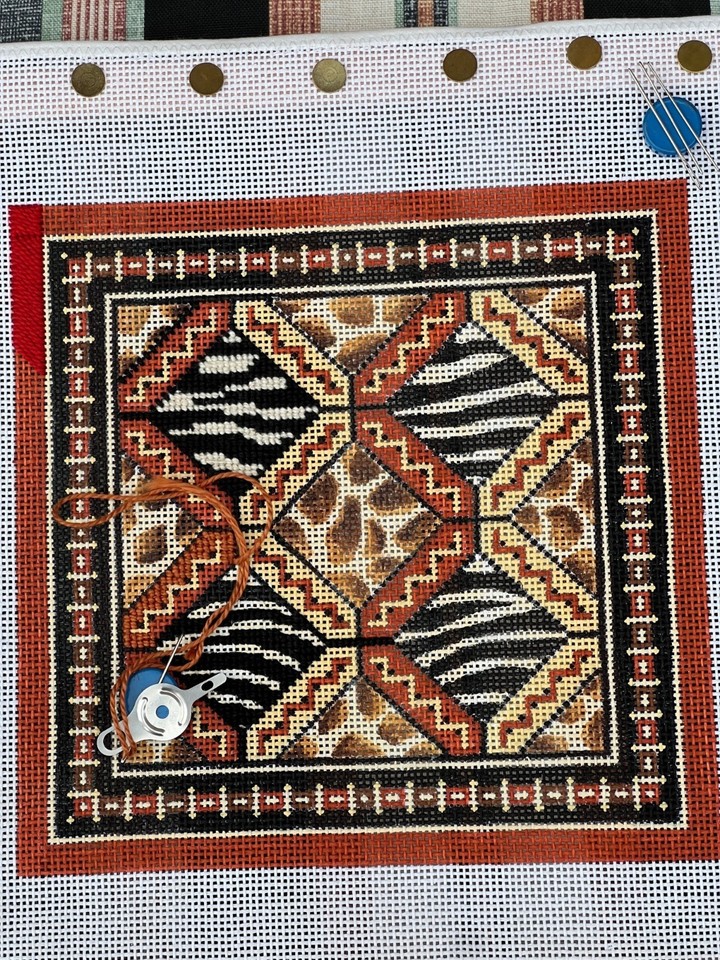 Canvas Works PO31 Animal Print Needlepoint Canvas Kit 15% Finished | eBay