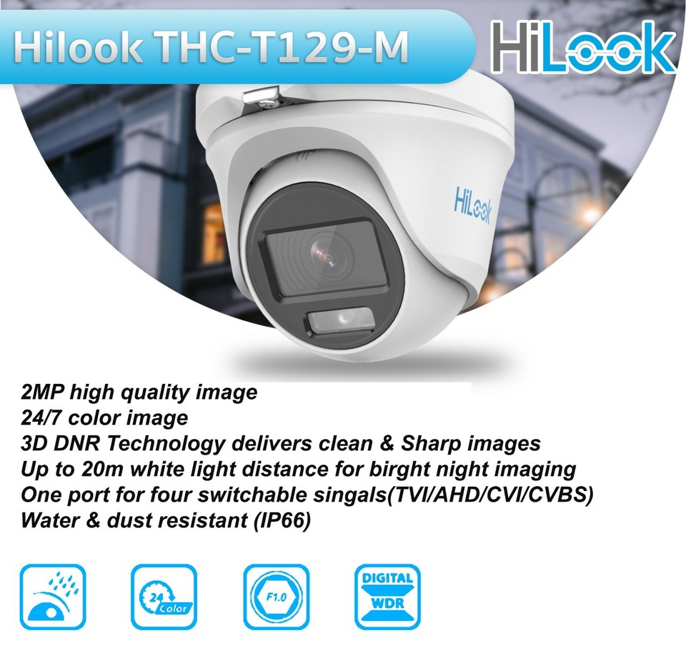 HIKVISION COLORVU CCTV SYSTEM HILOOK 1080P FULL HD NIGHT & DAY COLOR ...