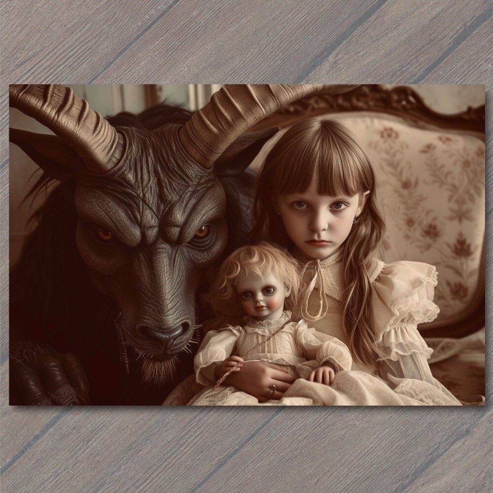 POSTCARD Girl Monster Weird Creepy Imaginary Friend Nightmare Scary ...