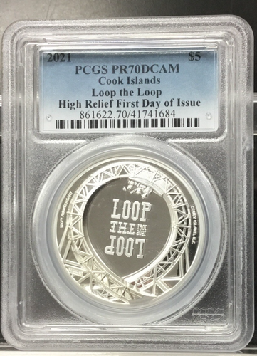 2021 COOK ISLANDS LOOP The LOOP High Relief 1oz SILVER PROOF COIN PCGS ...