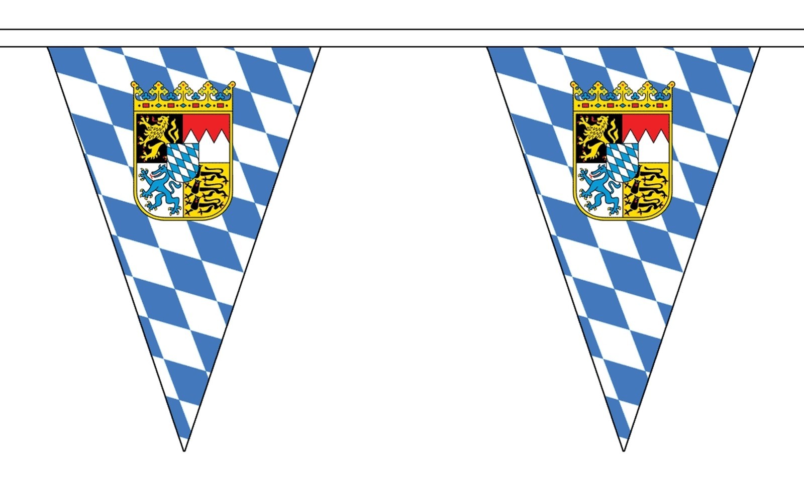 BAVARIA WITH CREST 20 metre TRIANGLE BUNTING 30 FLAGS flag TRIANGULAR ...