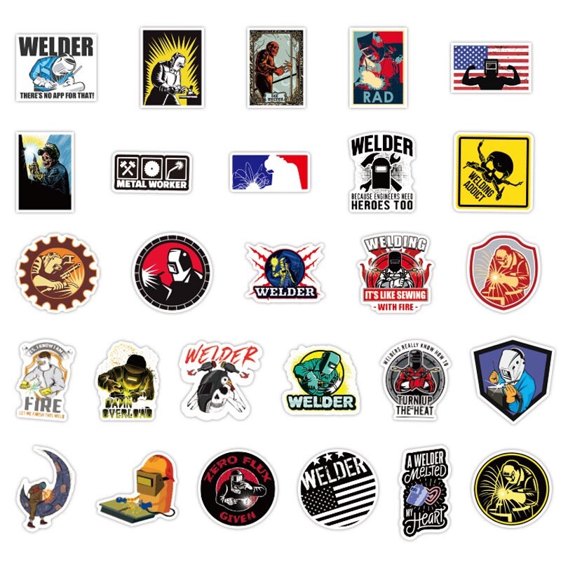 Hard Hat Stickers Welder