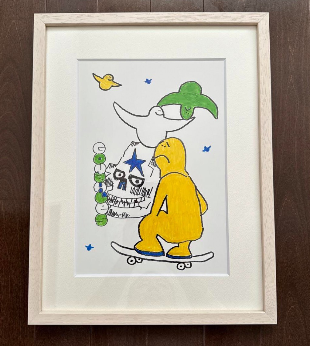 Mark Gonzales Art One of a Kind Art Original Drawings 2012 Framed 15.7 ...