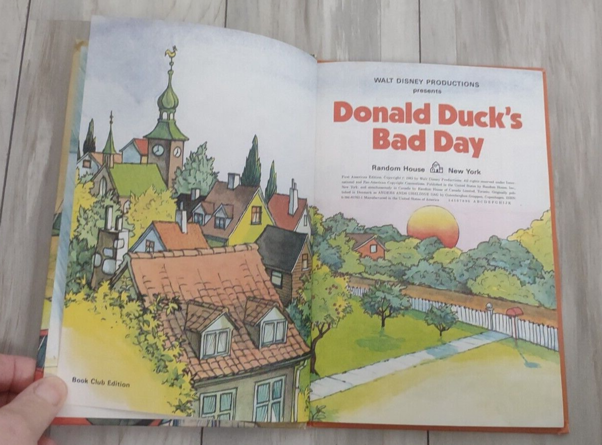 Walt Disney's Donald Duck's Bad Day 1983 Random House HC Book Club ...