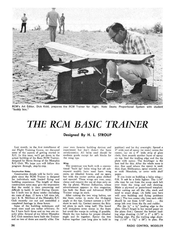 RCM Model Airplane Plans (RC): RCM Basic Trainer 50" for .09-.19 ...