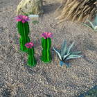 Set of 3 Handmade Metal Blue Myrtle Cactus - Garden Art | eBay