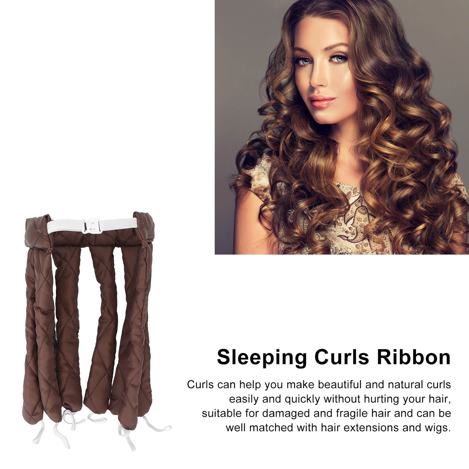Heatless Curling Rod Sleeping Hair Curl Styling Roller Ribbon For Women ...
