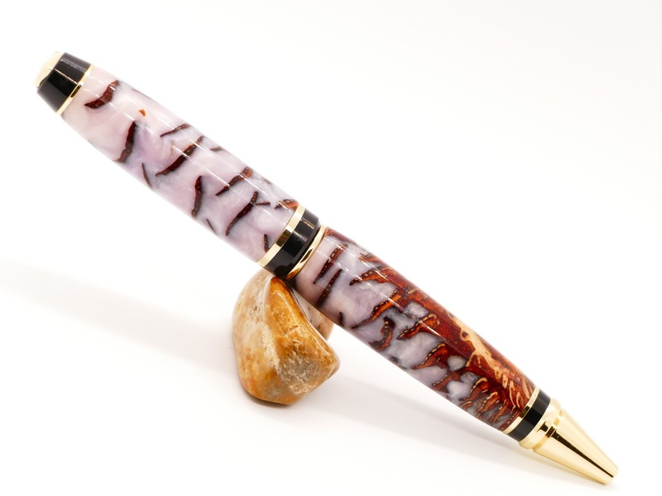 Beautiful Handmade Cigar Style Twist Pen resin wirth embedded Pine Cone ...