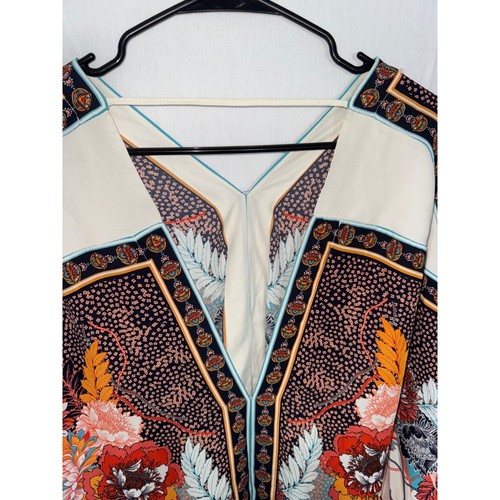 Rose & Olive 2X Floral Print Kimono Open Front Blouse Boho Bohemian Top ...