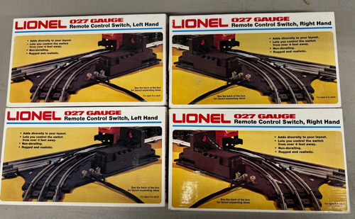 4pc Lot LIONEL Track O27 Gauge 3 Right & 1 Left Hand Switch Remote ...