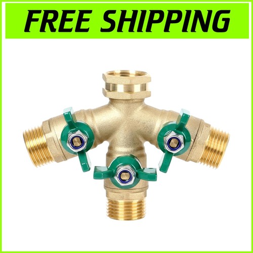 Durable 3-Way Garden Hose Splitter with Aluminum Handles and Leak-Proof ...