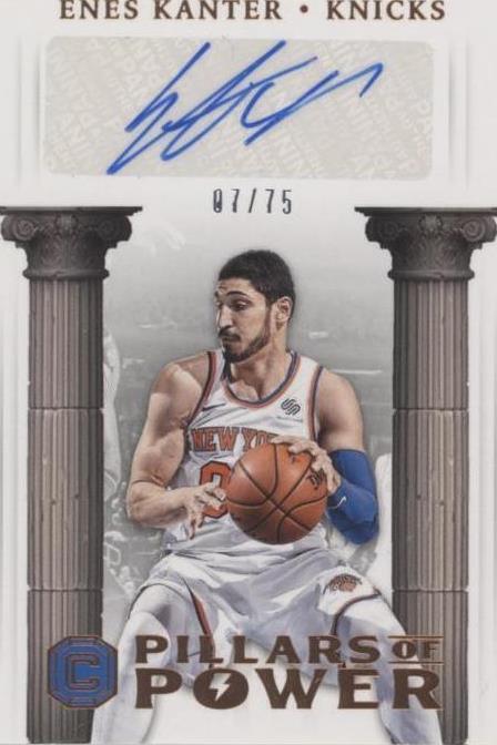 2017-18 Panini Cornerstones - Pillars of Power Autographs Enes Kanter # ...