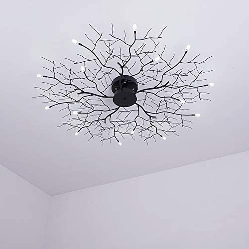 Modern LED Ceiling Lamp Nordic Tree Branch Iron Ceiling Lights Living ...
