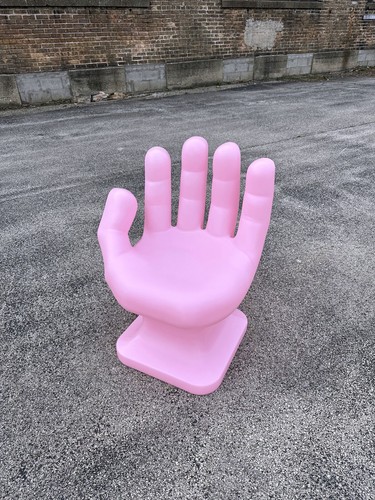 Cotton Candy Pink left HAND SHAPED CHAIR 32" tall adult 70s Retro ...